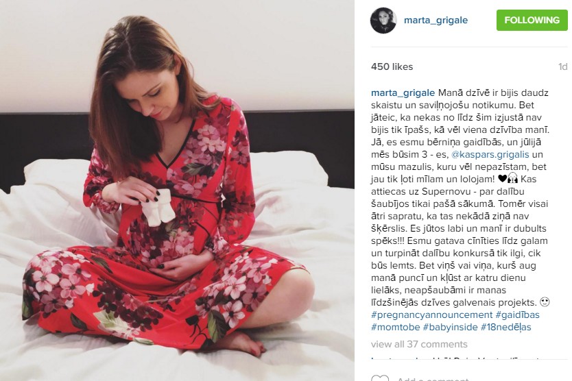 Eirovīzijas pusfināliste Marta Grigale paziņojusi, ka ir stāvoklī - nra.lv
