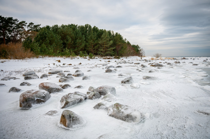 Ziema Rīgas jūras līča piekrastē - Foto - nra.lv