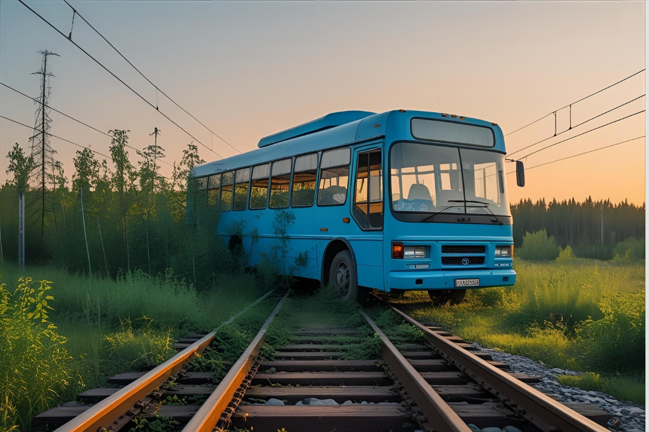 VIDEO. Vilciens Sanktpēterburgā sadragā tūristu autobusu - nra.lv